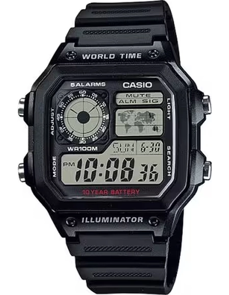 Buy Casio Watches Online Ksa, Men's Digital Black Dial Watch - AE-1200WH-1AVDF | Time House ...