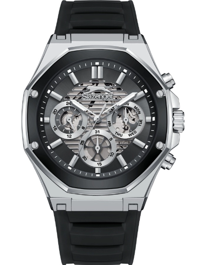 Buy SLAZENGER Men's Multi Function Dark Blue Dial Watch Online- SL.9.2390.2.06 | Time House ...