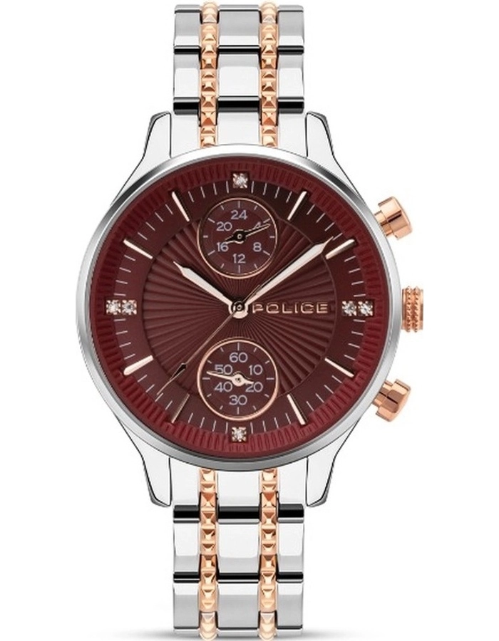 POLICE BANFF Women's Multi Function Red Dial Watch - PL.16075BSTR/16M