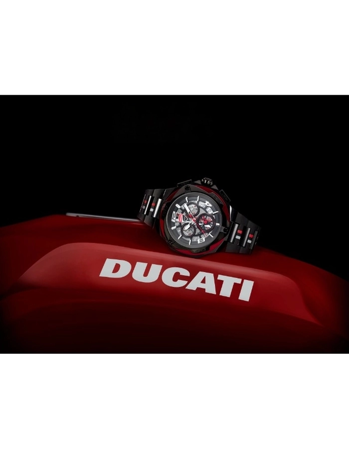 DUCATI MOTORE Men's Black & Grey Dial Chronograph Watch - DTWGO0000308